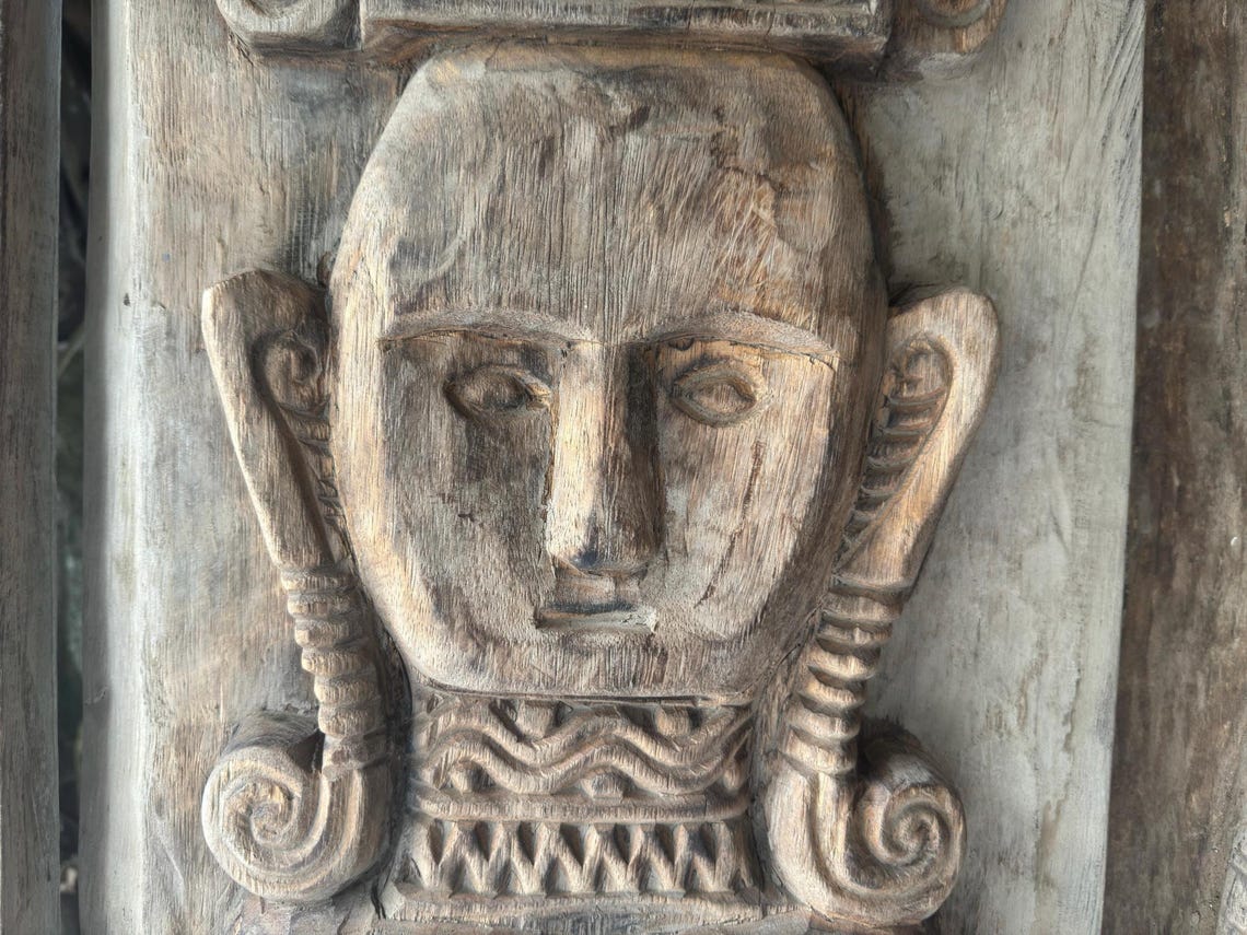 Hand-made Hand-carved Repurposed Wood Door. Pacific Island Motif - Etsy