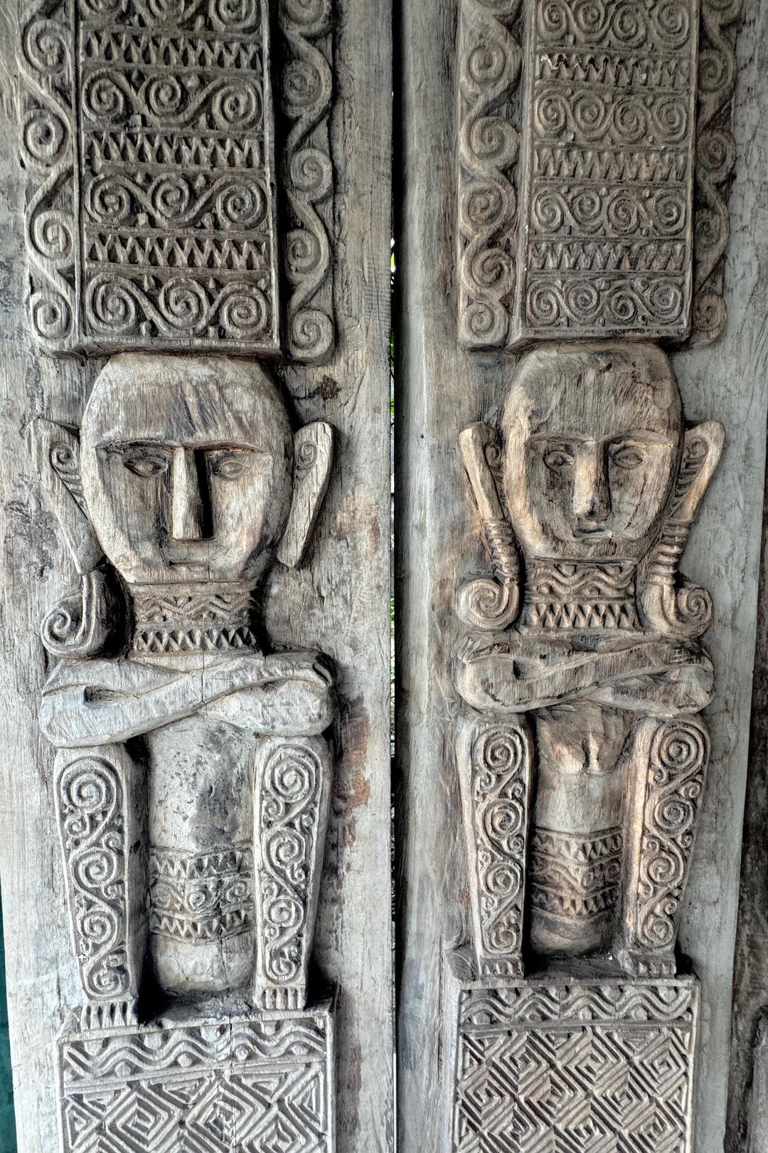 Hand-made Hand-carved Repurposed Wood Door. Pacific Island Motif - Etsy