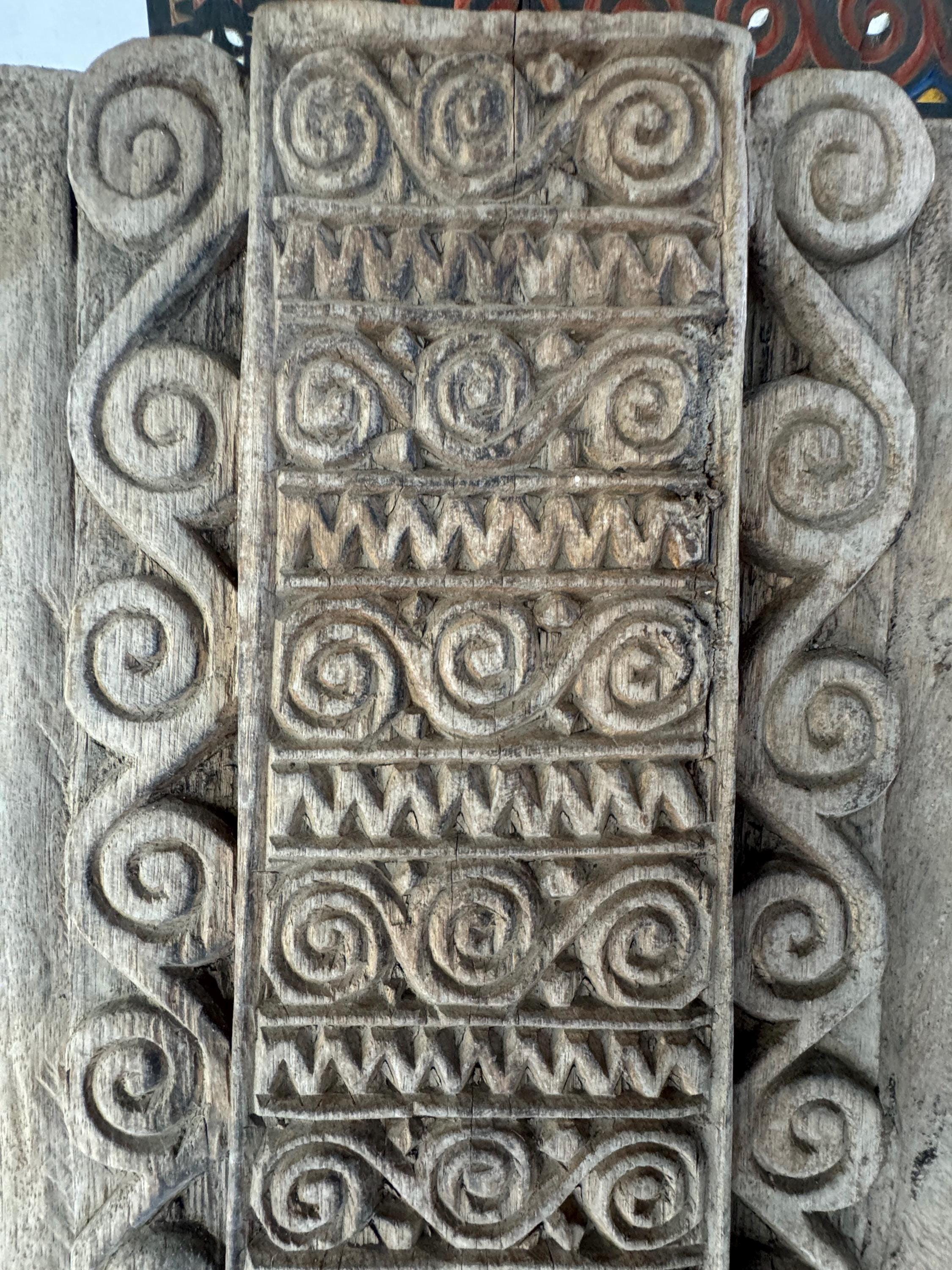Hand-made Hand-carved Repurposed Wood Door. Pacific Island Motif - Etsy
