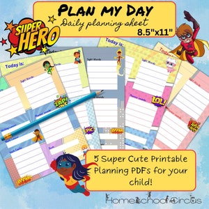 Printable Plan My Day Printable Planning Sheets for Early Elementary ...