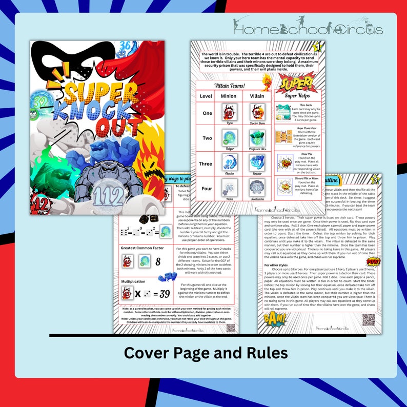 Super Knock Out, a Cooperative Math Game They Can All Play, Printable ...