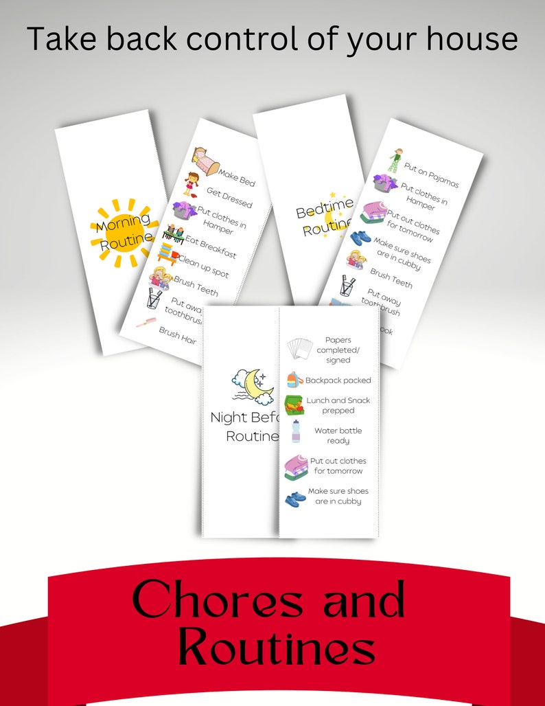 Picture Chore Chart Home Management System for Families Printable ...