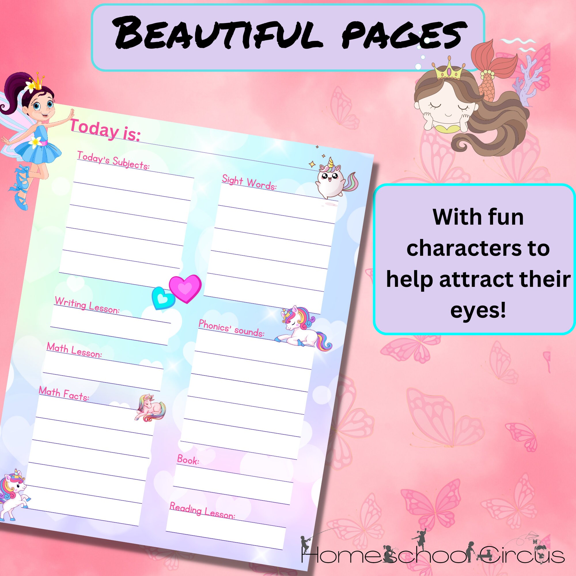 Plan My Day Printable Planning Sheets for Early Elementary Decorated in ...