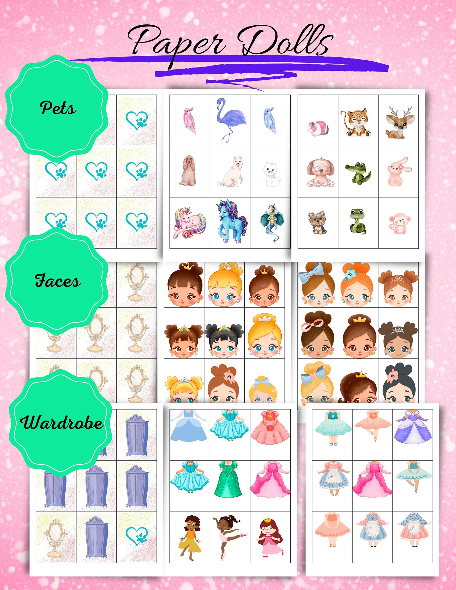 Princess Party Review Game: Paper Doll Printable (digital Download) - Etsy