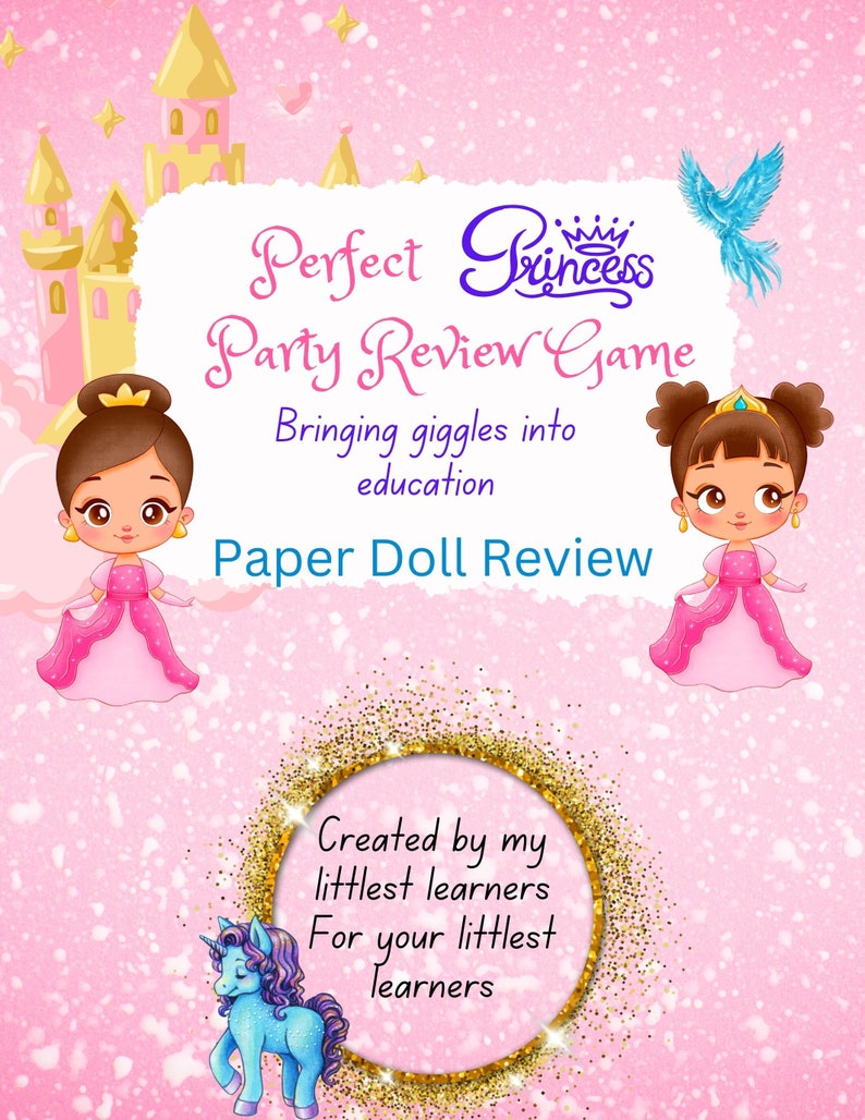 Princess Party Review Game: Paper Doll Printable (digital Download) - Etsy
