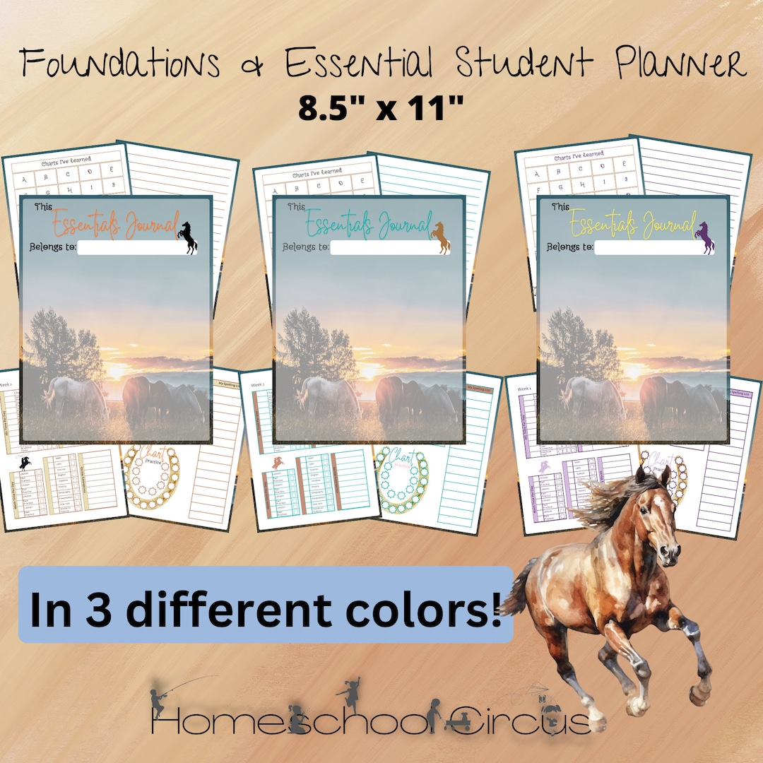 Horse- Foundations/essentials Student Planner Time Management - Etsy