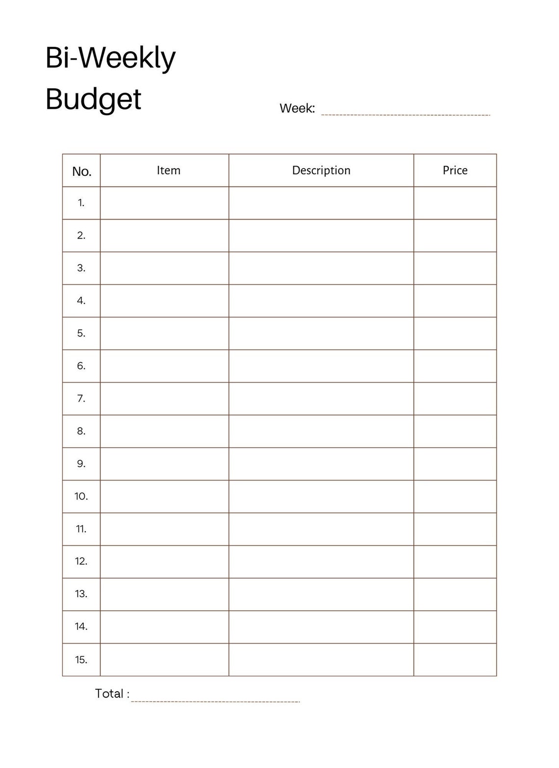 Bi-weekly Budget Planner - Etsy