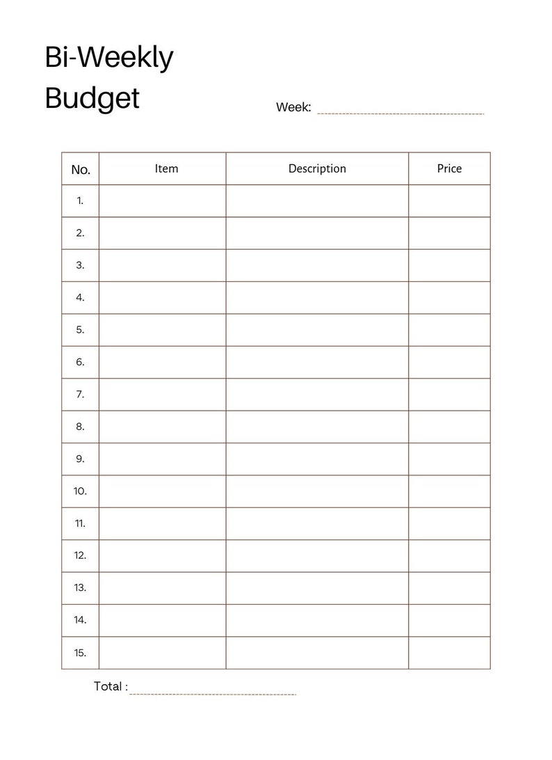 Bi-weekly Budget Planner - Etsy