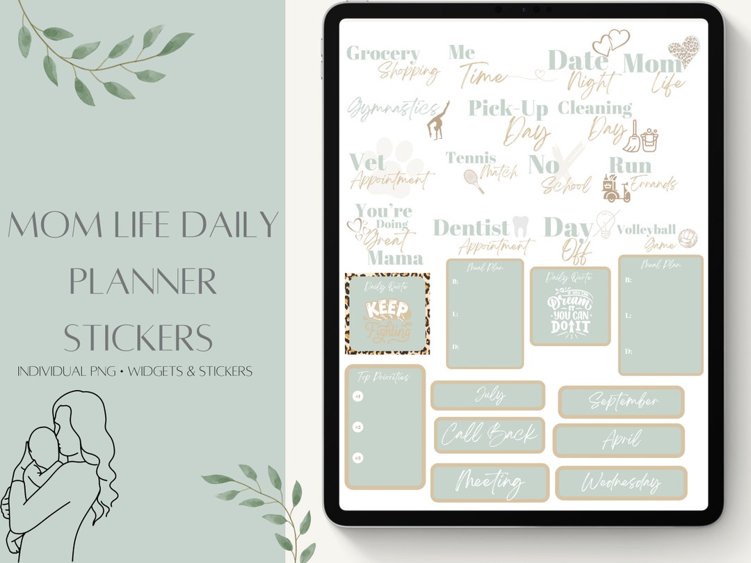 Daily Use Goodnotes Planner Stickers, Mom Goodnotes Planner Stickers ...