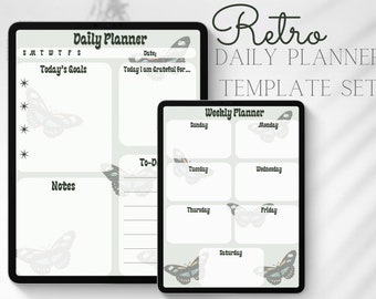 70s Retro Goodnotes Planner Stickers Bright Retro Aesthetic - Etsy