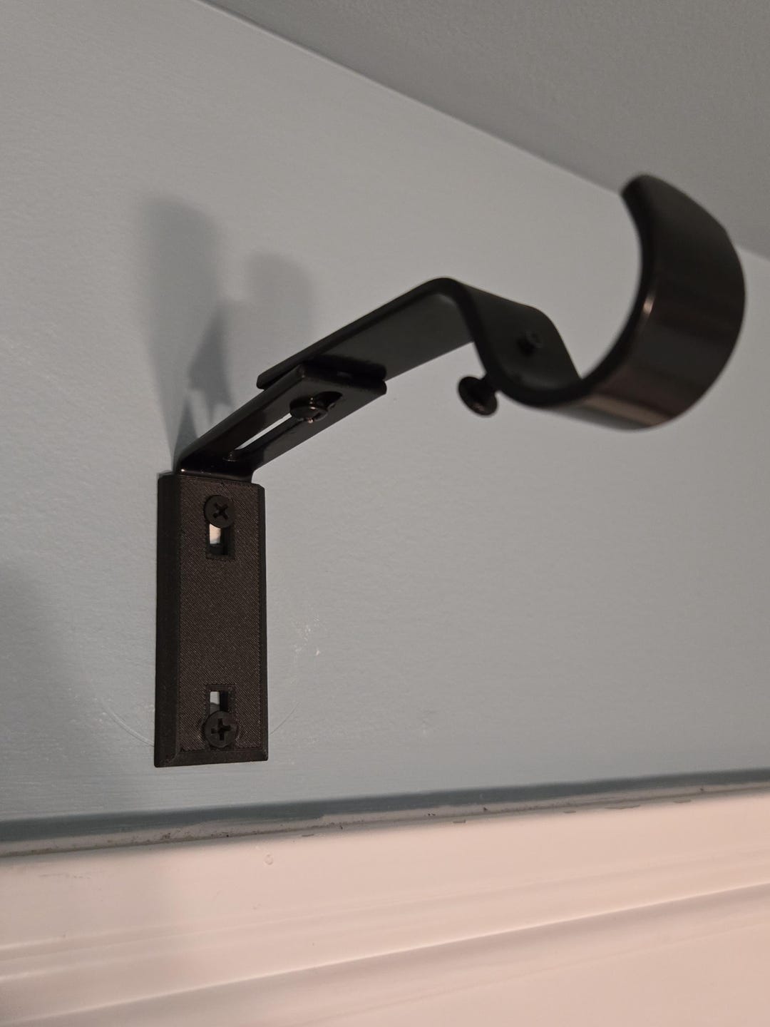 3D Printed Curtain Rod Bracket Adapter: 1" Bar, up to 2" Hole Spacing ...