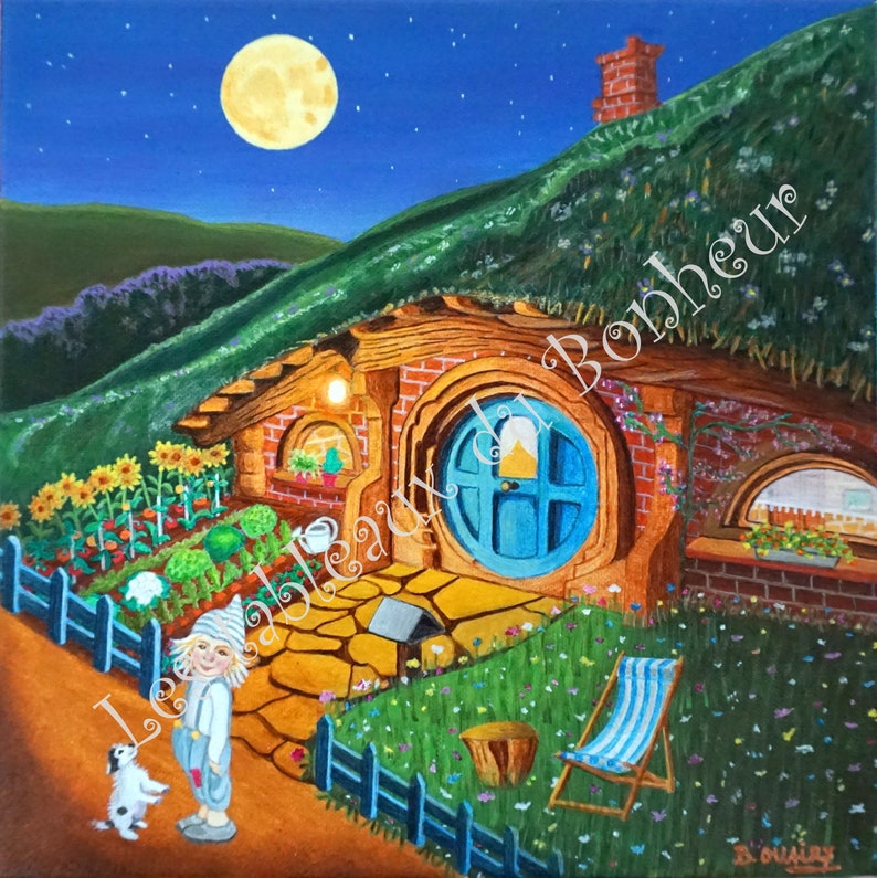 Hobbit House Nature Fantasy Night Moon Decor - Etsy