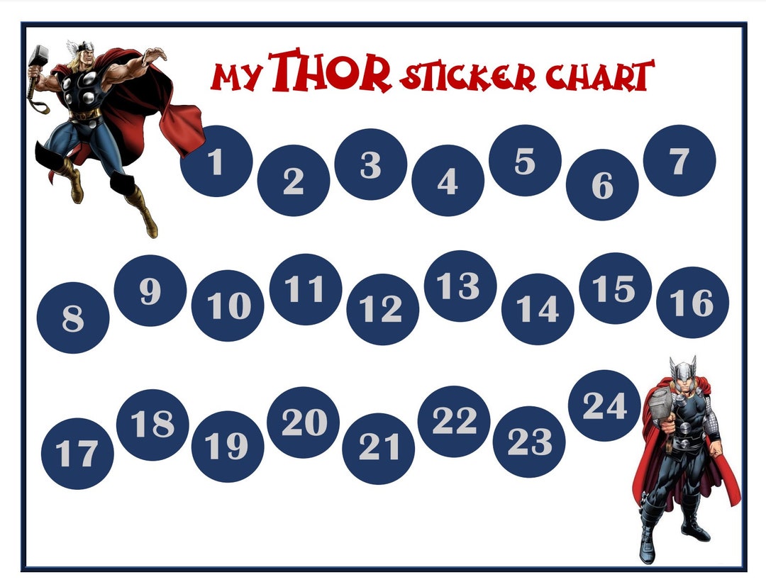 Thor Sticker Chart - Etsy