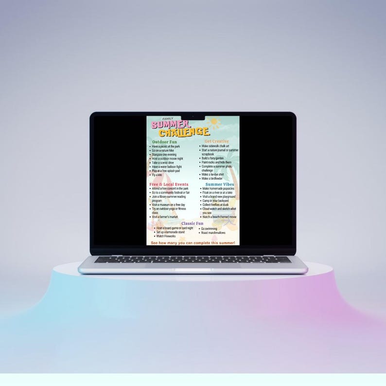 Editable Summer Challenge Poster Template | Canva Digital Download ...