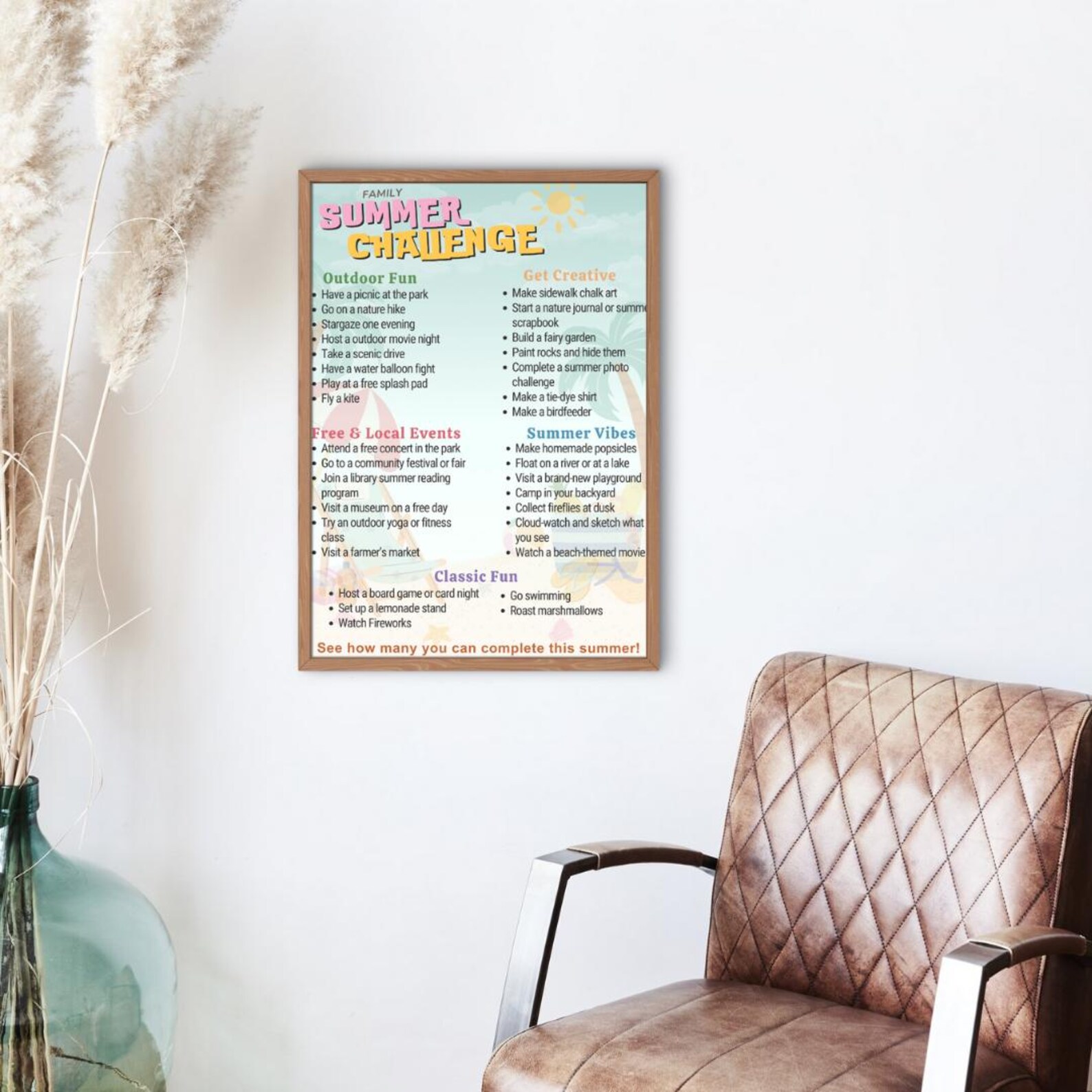 Editable Summer Challenge Poster Template | Canva Digital Download ...