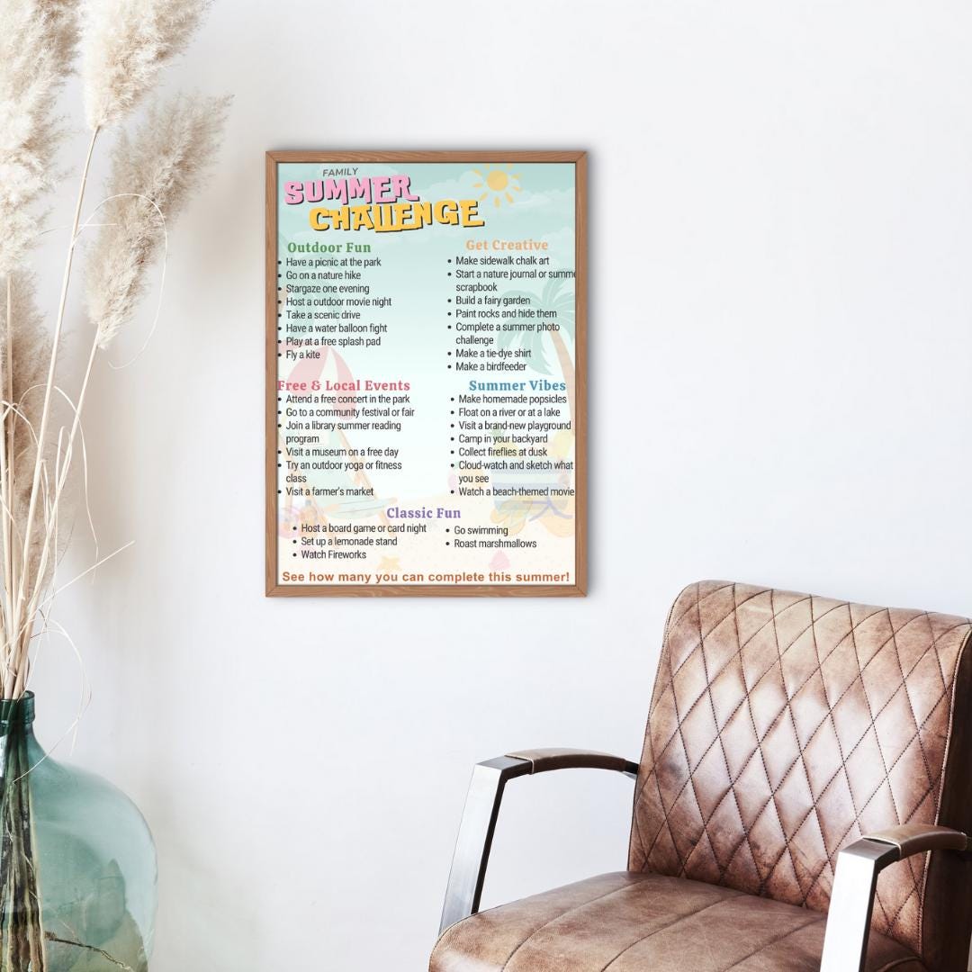 Editable Summer Challenge Poster Template | Canva Digital Download ...