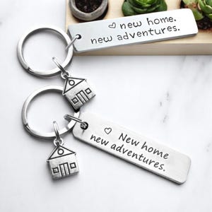 Personalized New Home Keychain, Housewarming Gift, Stainless Steel - Etsy