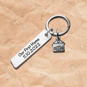 Personalized New Home Keychain, Housewarming Gift, Couples Home Gift ...