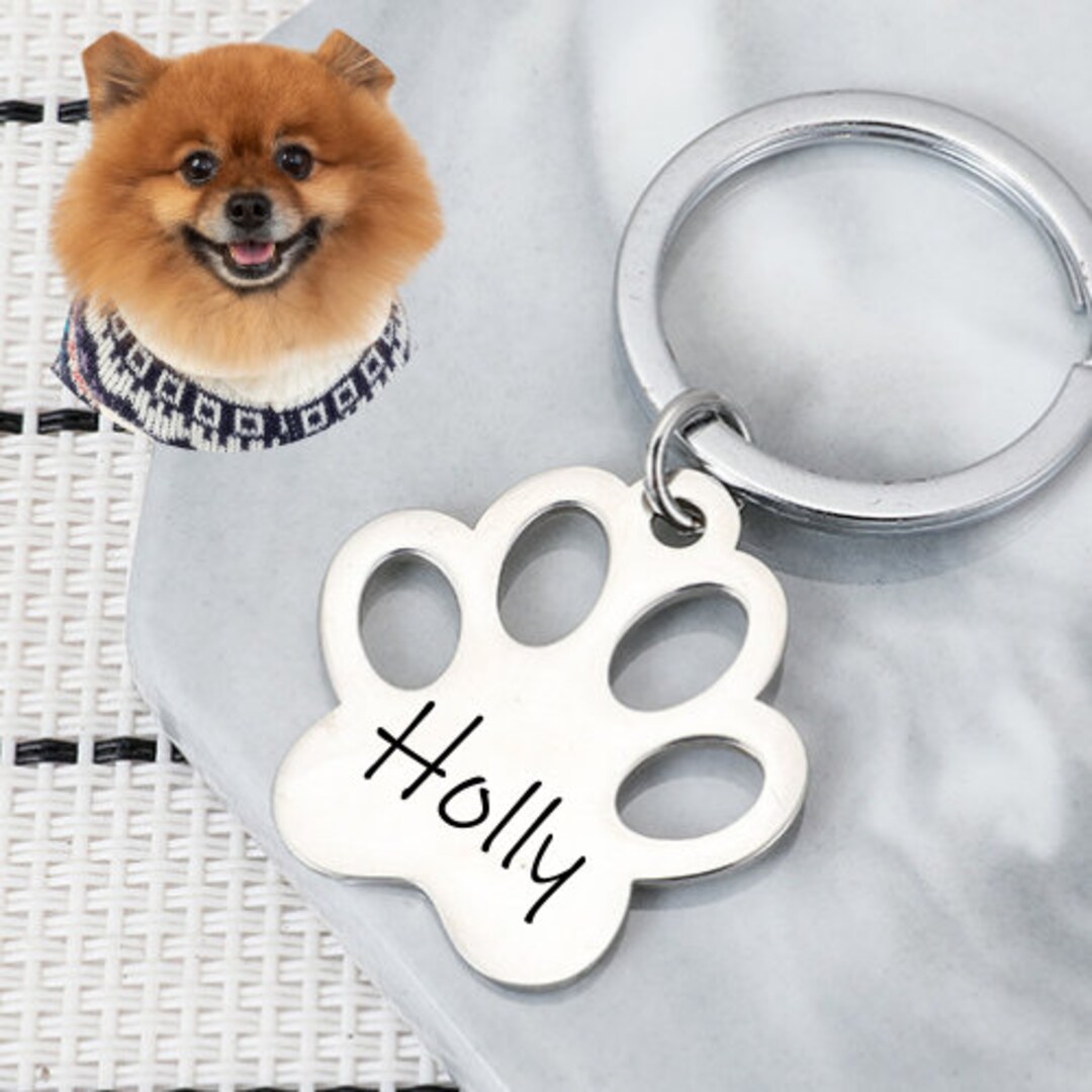 Dog Tag, Dog Name Tag, Dog Keychain Pet Tag Dog, Personalized Dog Tag ...