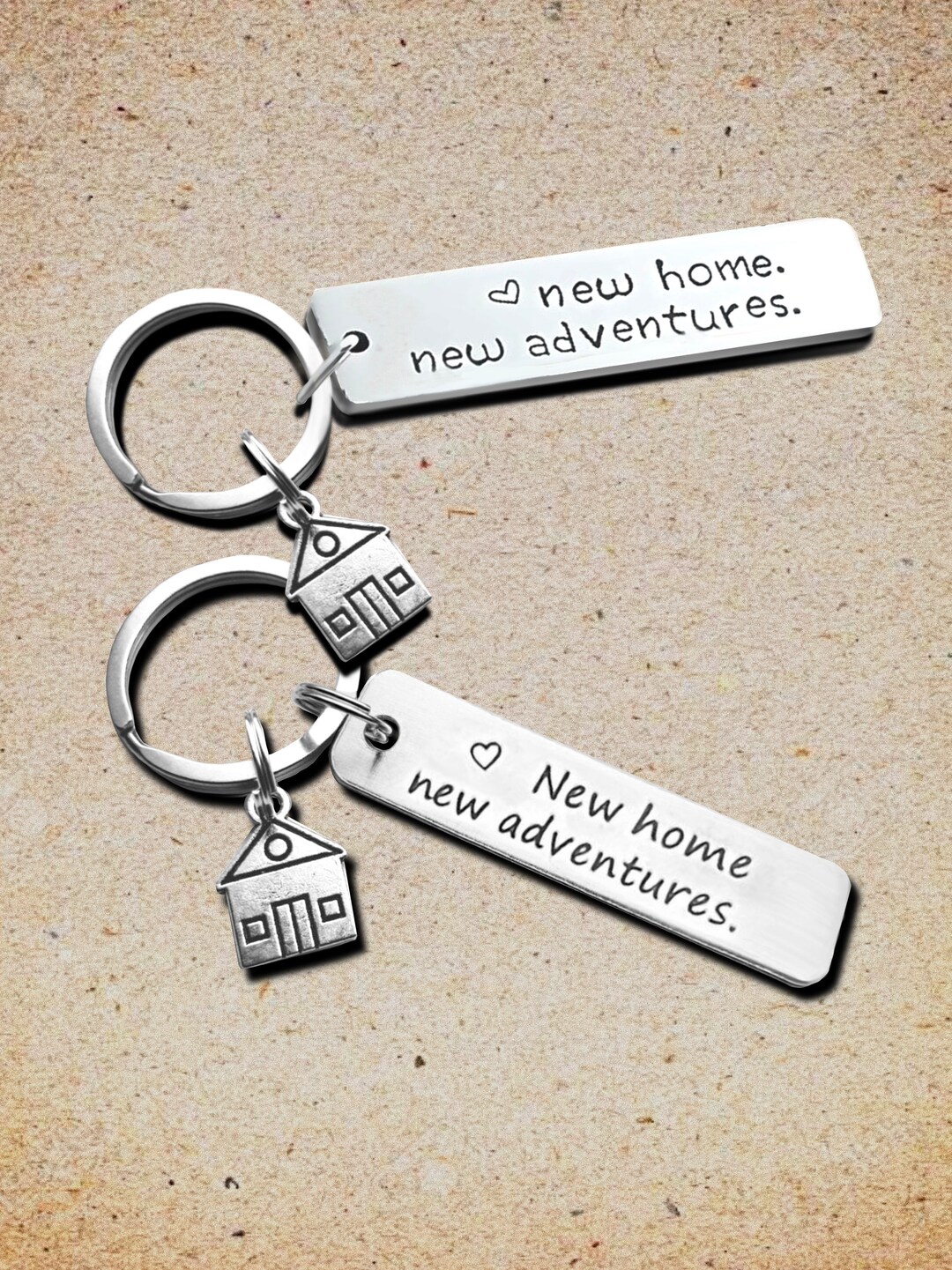 Personalized New Home Keychain, Stainless Steel, Housewarming Gift - Etsy