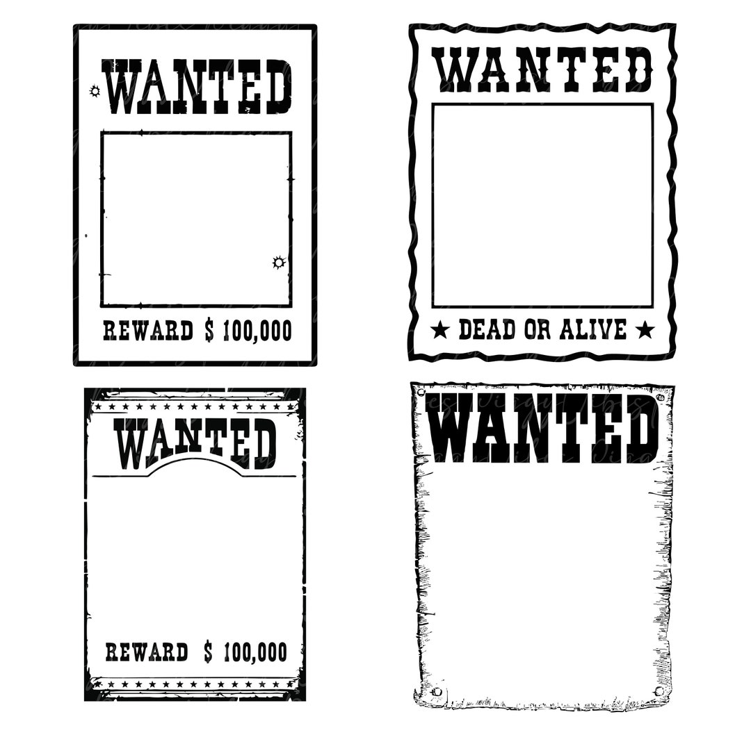 Wanted Poster SVG Wanted Frame for Portrait Bundle Wanted - Etsy