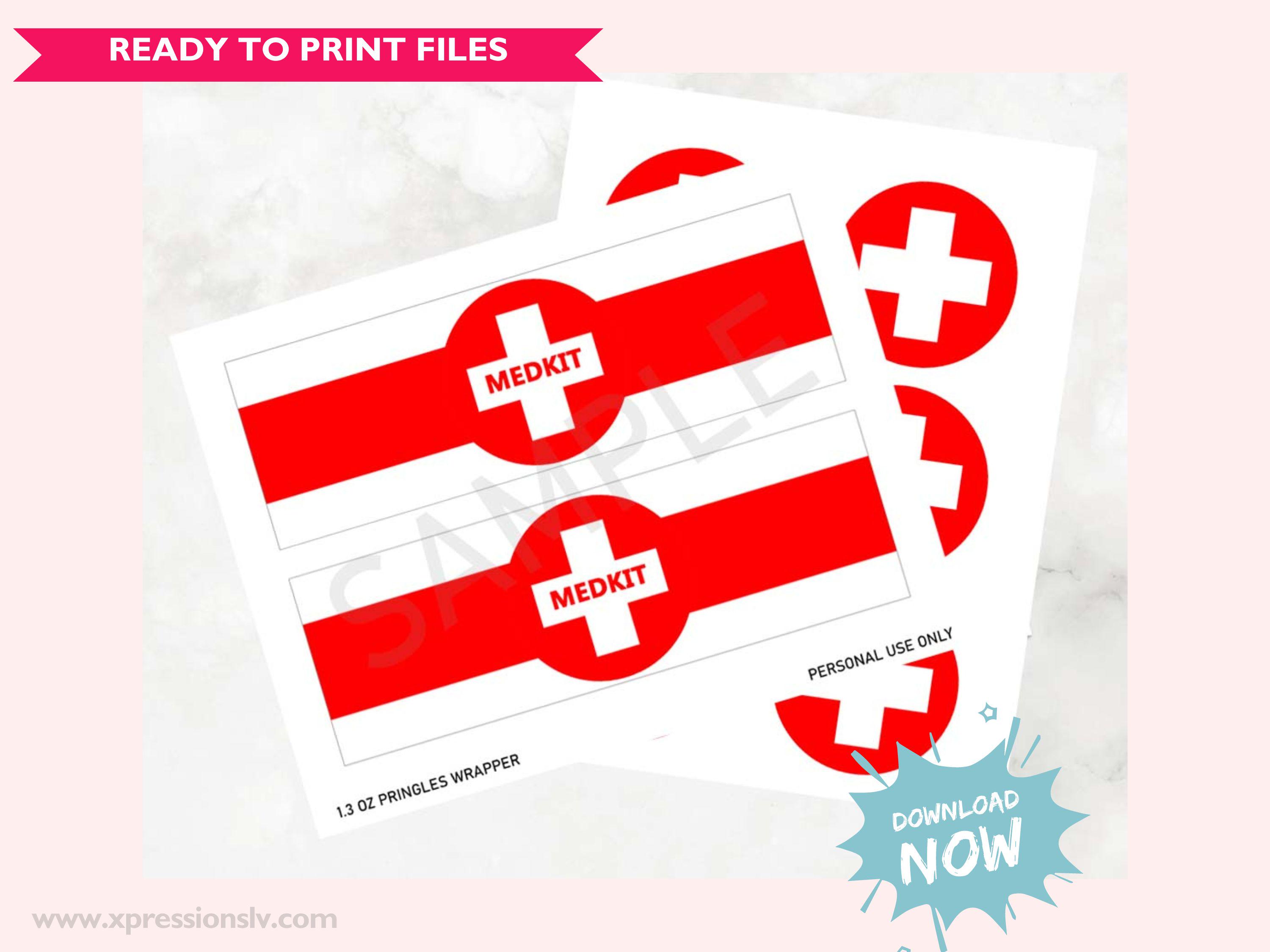 Medkit Labels for Video Game Party Decor Video Game Birthday Party ...