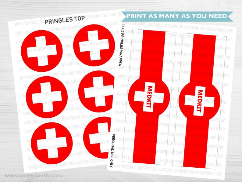 Medkit Labels for Video Game Party Decor Video Game Birthday Party ...