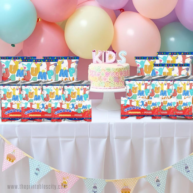 Jump 4 Joy Rice Krispies Wrapper Editable Party Favor for Kids Birthday ...