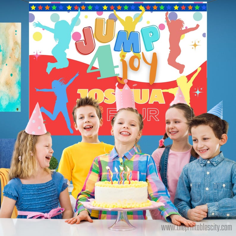 Trampoline Park Birthday Banner, Jump Party Banner for Kids Birthday ...