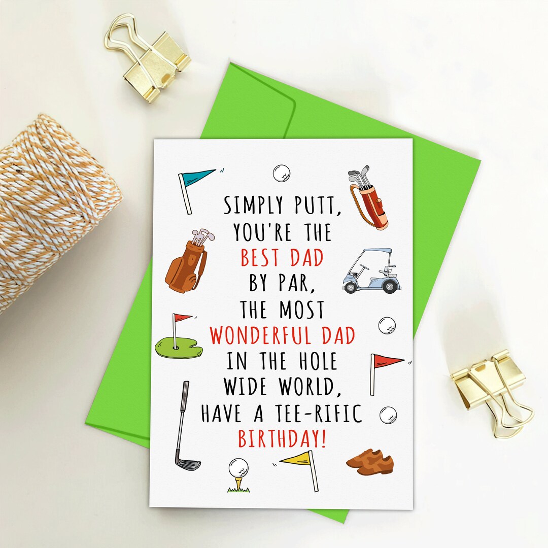 Simply Putt You Are the Best Dad Card Golf Birthday Card for Dad Dad ...