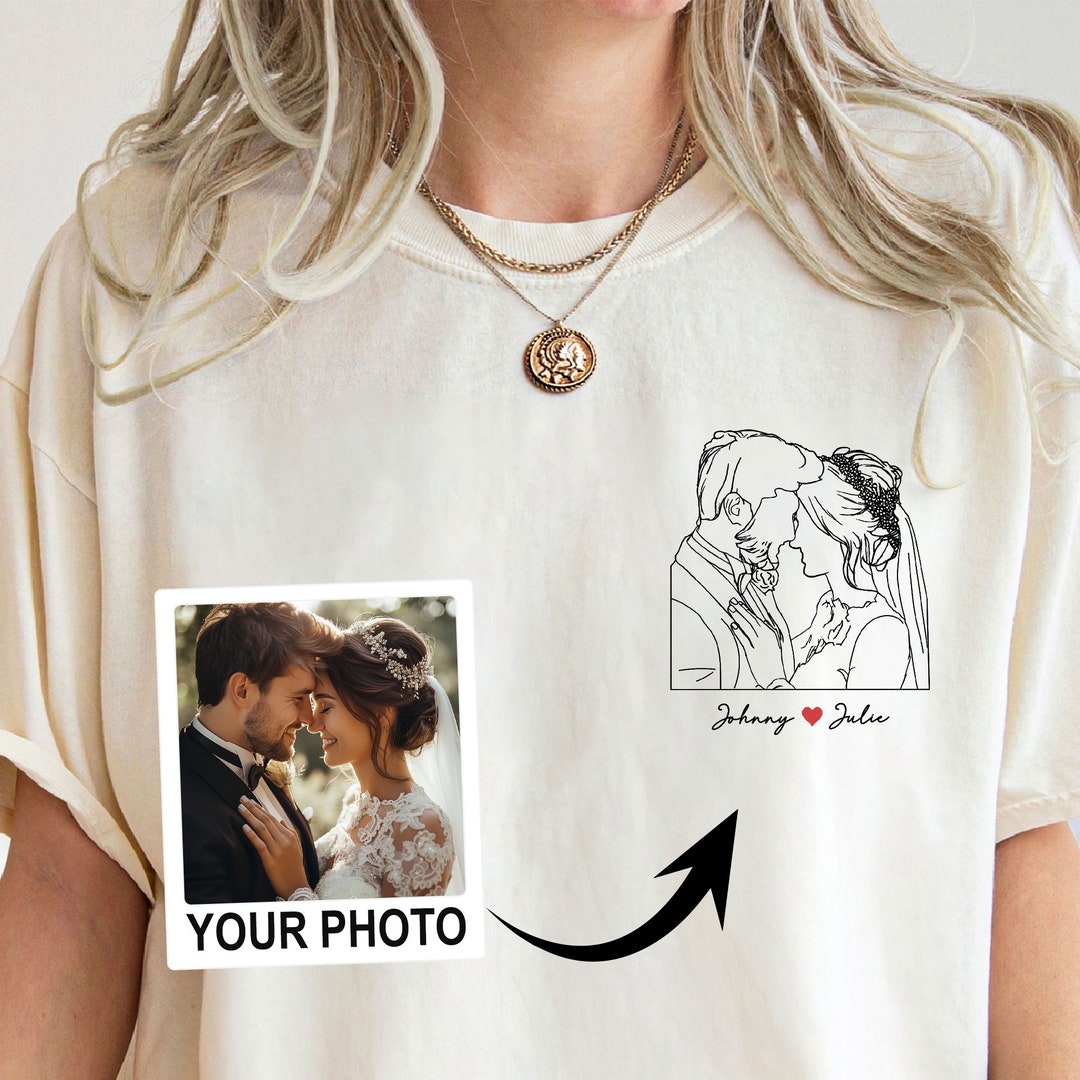 Comfort Colors Custom Couples Portrait Shirt, Birthday Gift for Her ...