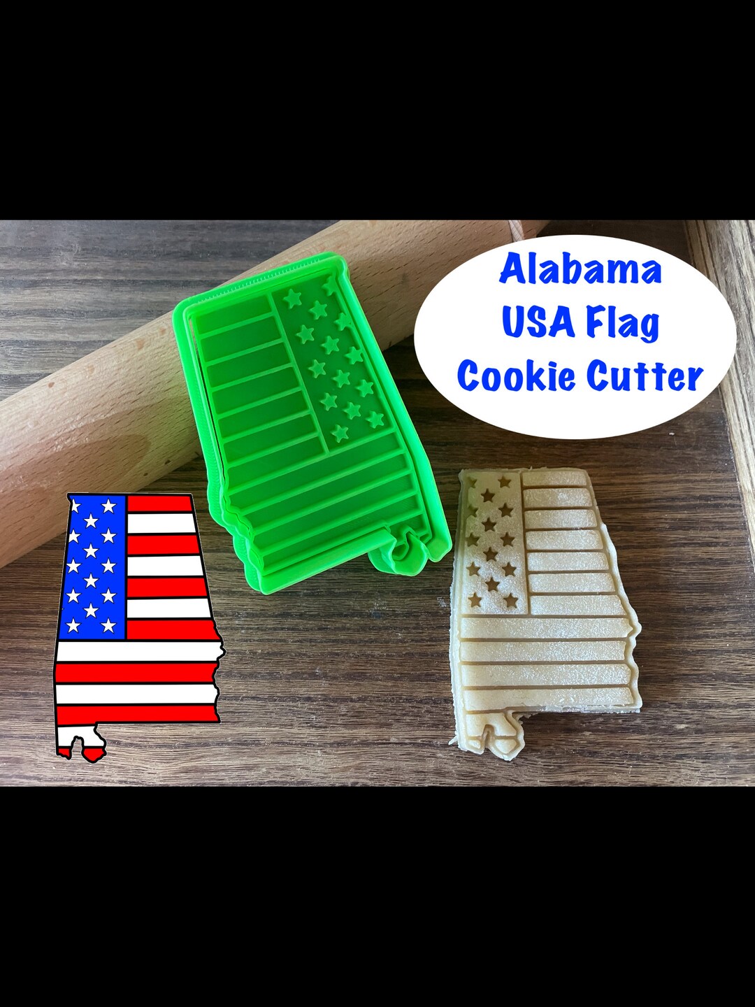 Alabama Cookie Cutter, United States, Flag, USA, Independence Day, 4th ...