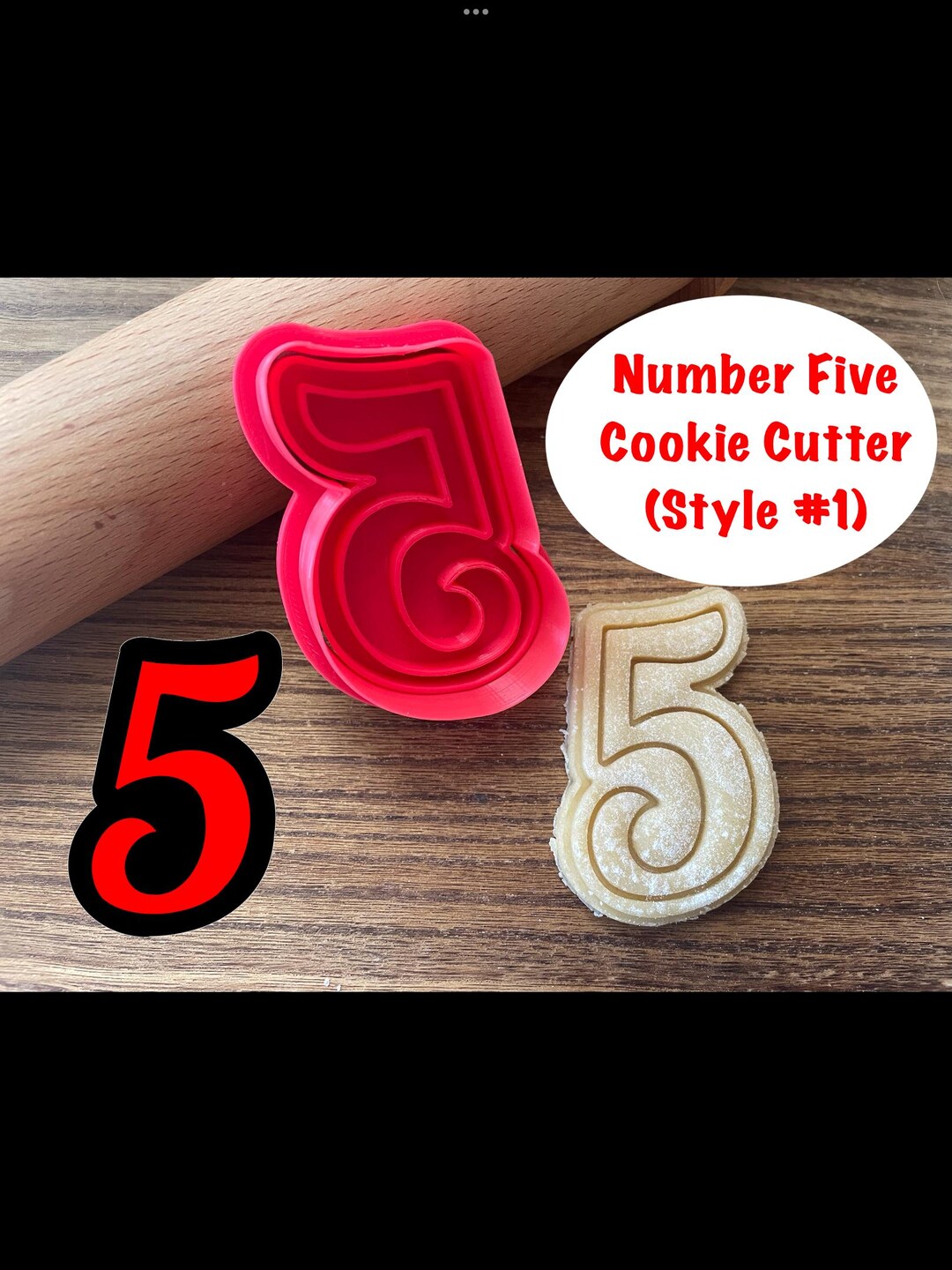 Number Five Cookie Cutter and Stamp - Etsy