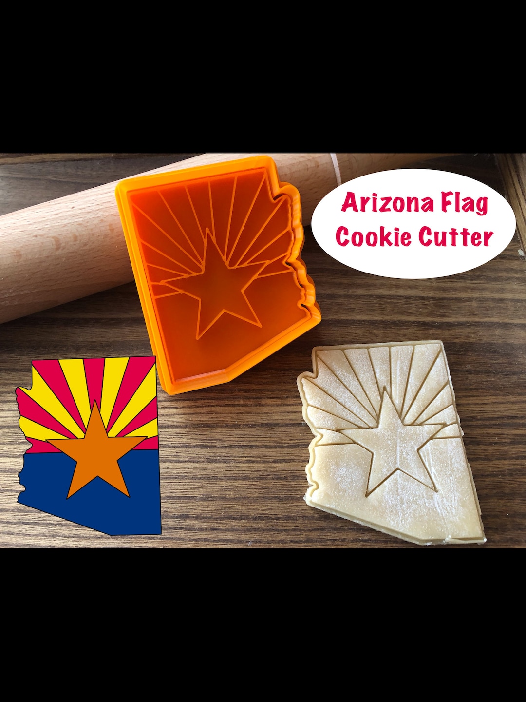 Arizona Cookie Cutter, Flag, United States. Cookie Cutter and Stamp - Etsy