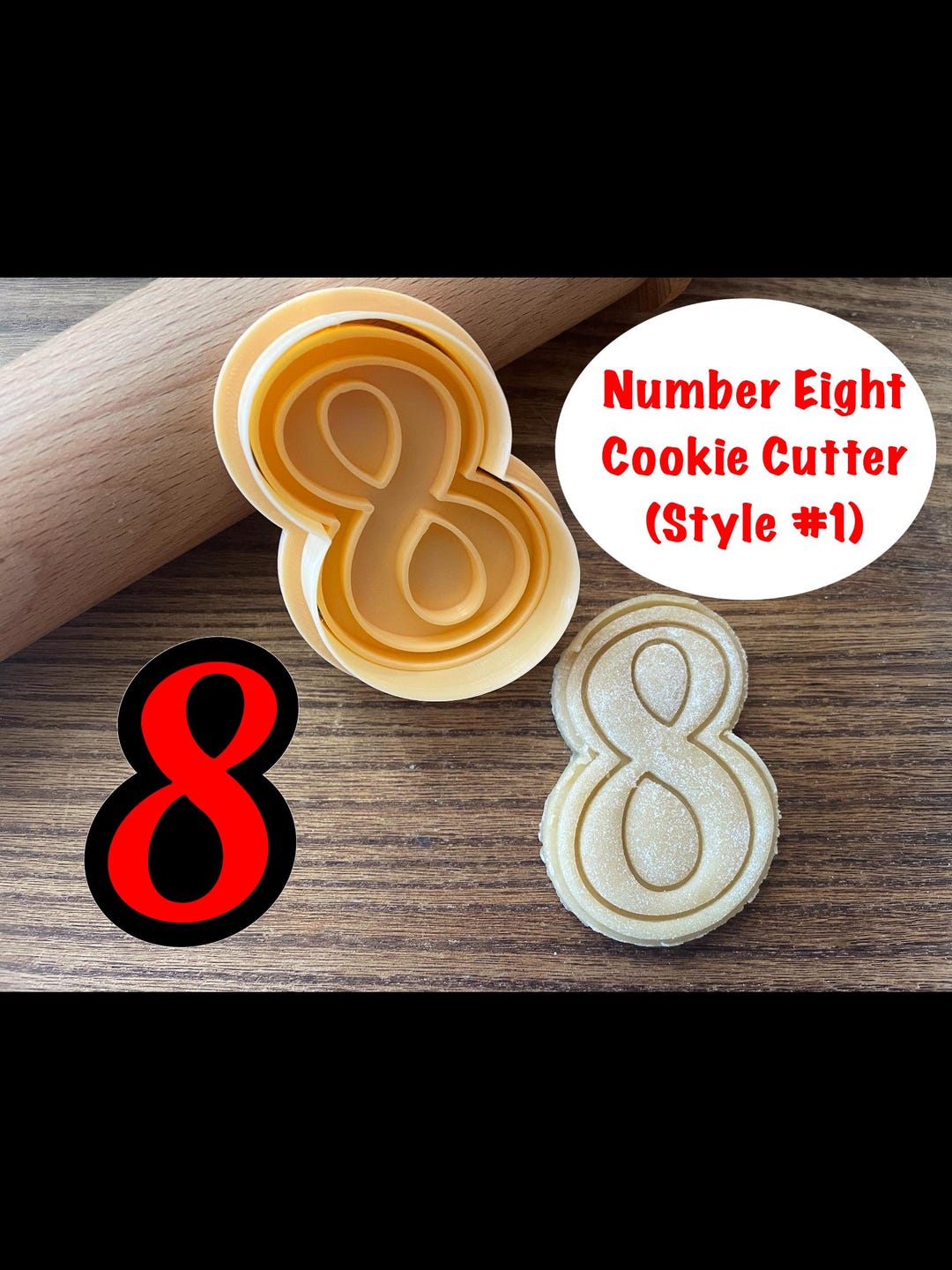 Number Eight Cookie Cutter and Stamp - Etsy