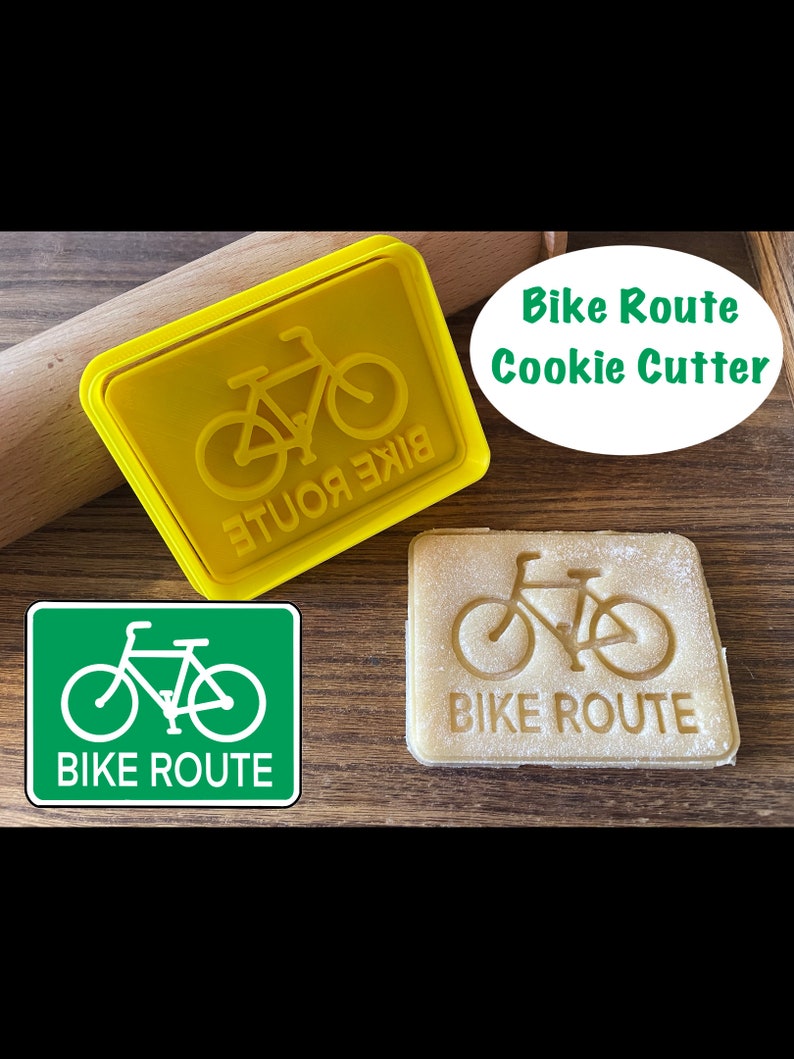Bike Route Cookie Cutter, Traffic, School, Road Sign, Cookie Cutter and ...