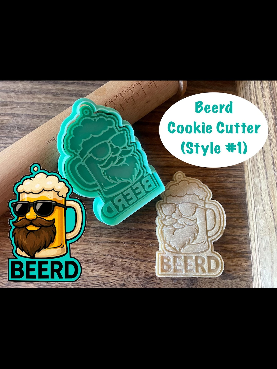 Beer Mug Cookie Cutter, Beard Cookie Cutter and Stamp - Etsy