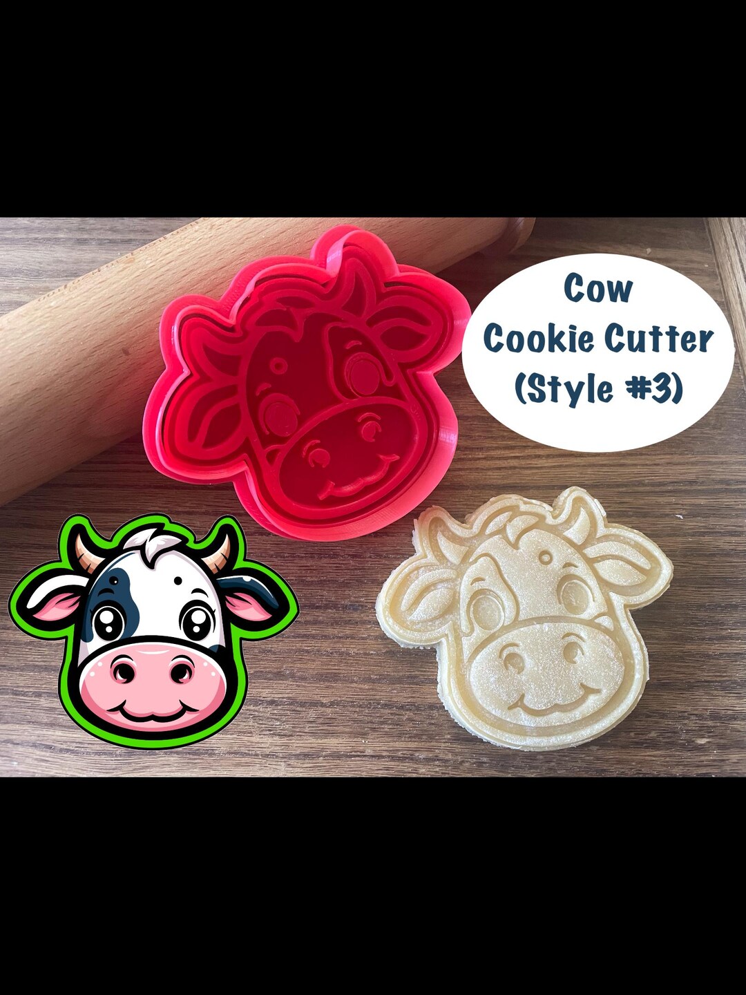 Cow Cookie Cutter, Farm Animal Cookie Cutter and Stamp - Etsy