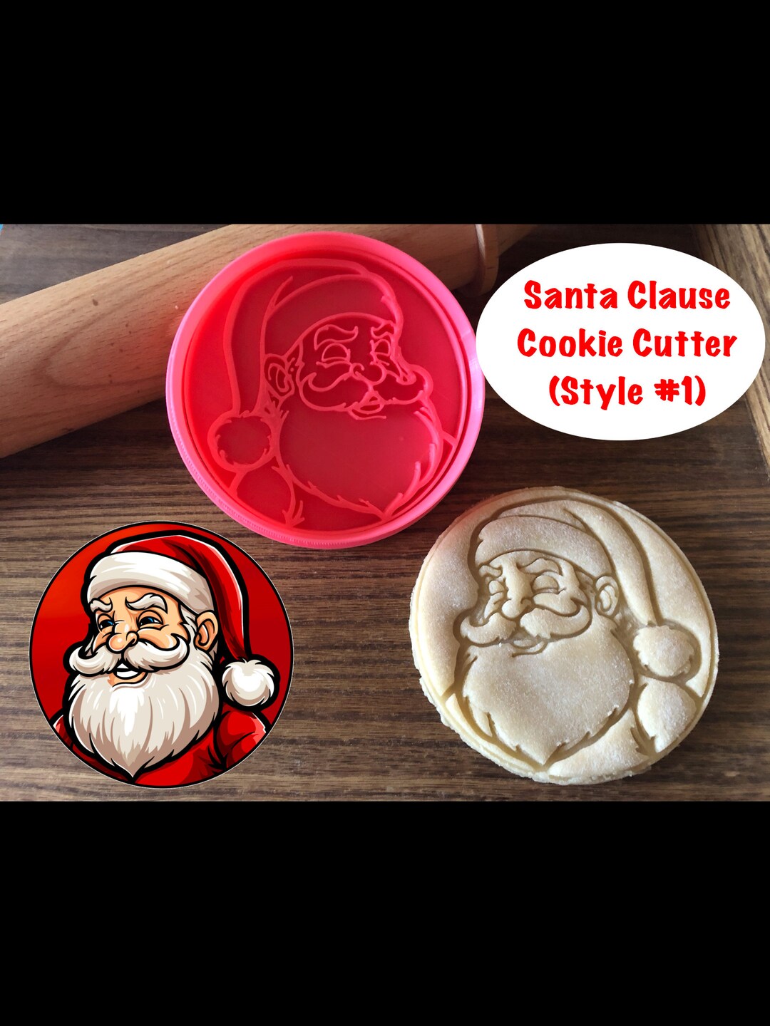 Santa Cookie Cutter, Christmas, Santa Clause, Cookie Cutter and Stamp ...