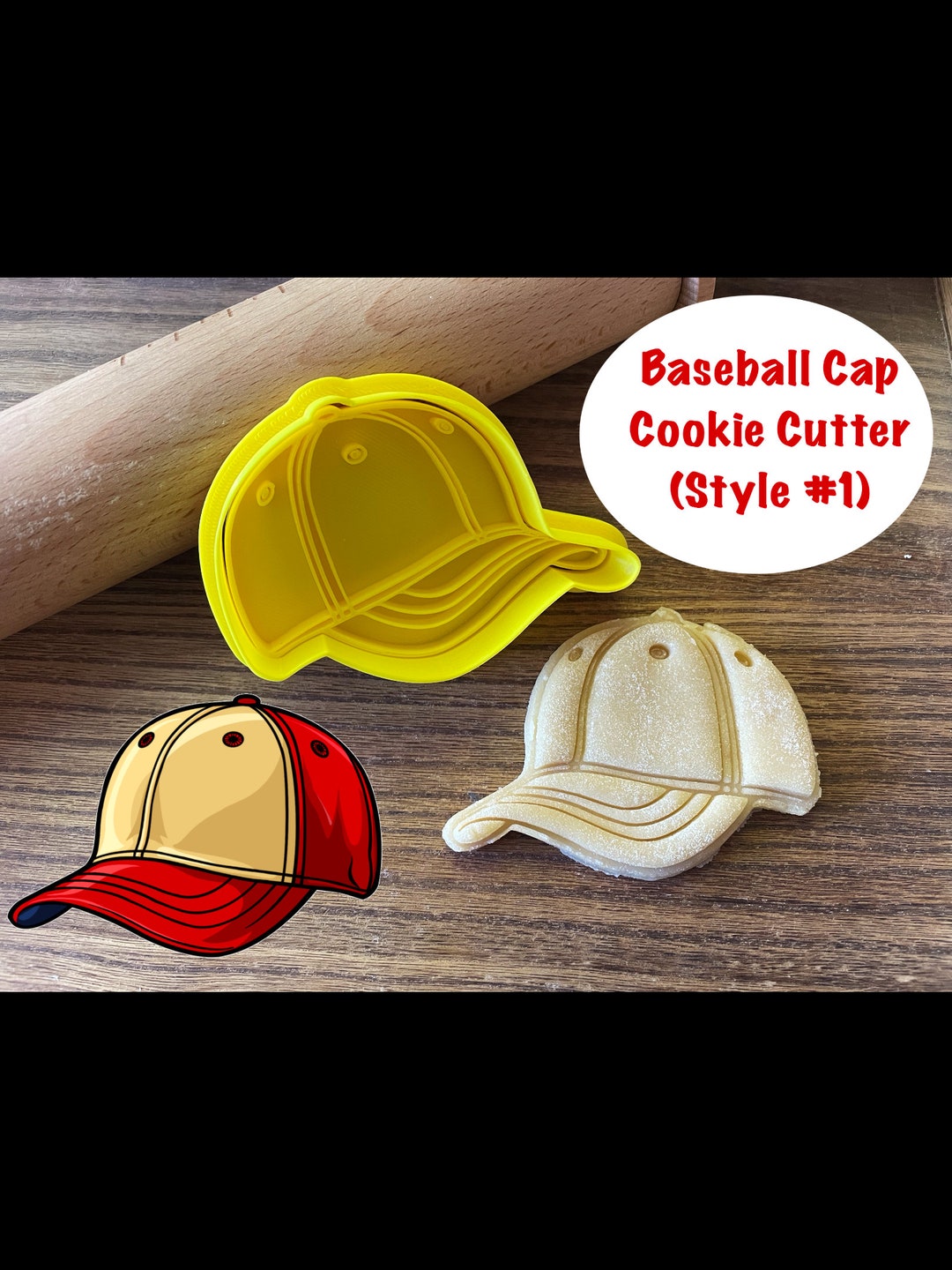 Baseball Cap Cookie Cutter, Hat, Sports, Clothing, Fashion, Cookie ...