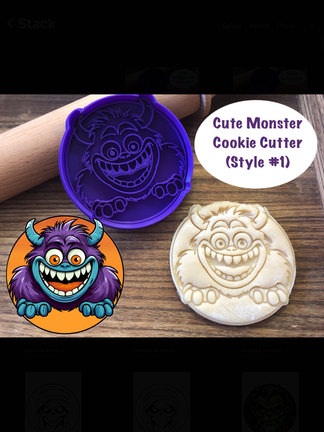 Cute Monster Cookie Cutter, Halloween, Cookie Cutter and Stamp - Etsy