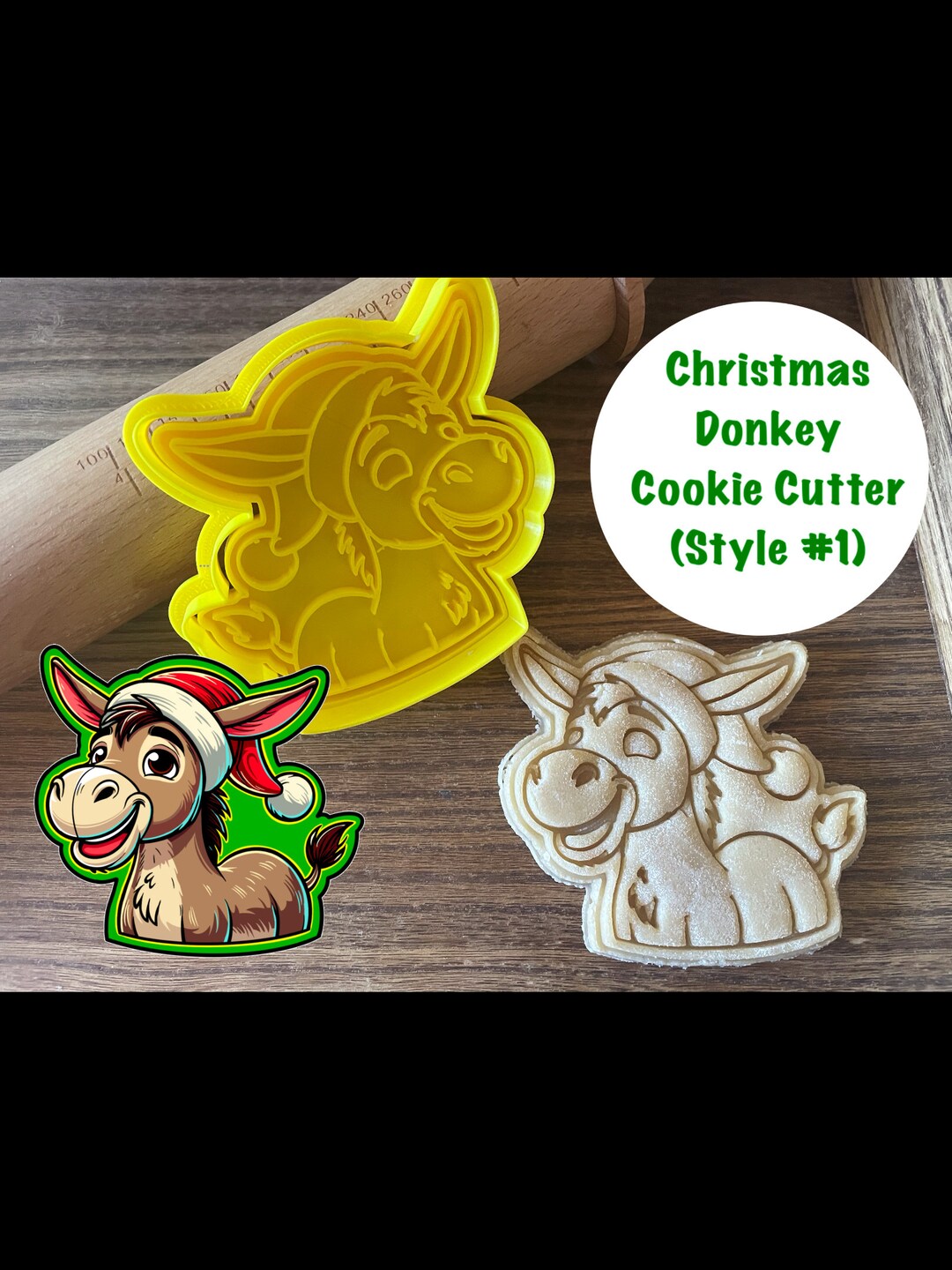 Donkey Cookie Cutter, Christmas, Animal, Cookie Cutter and Stamp - Etsy