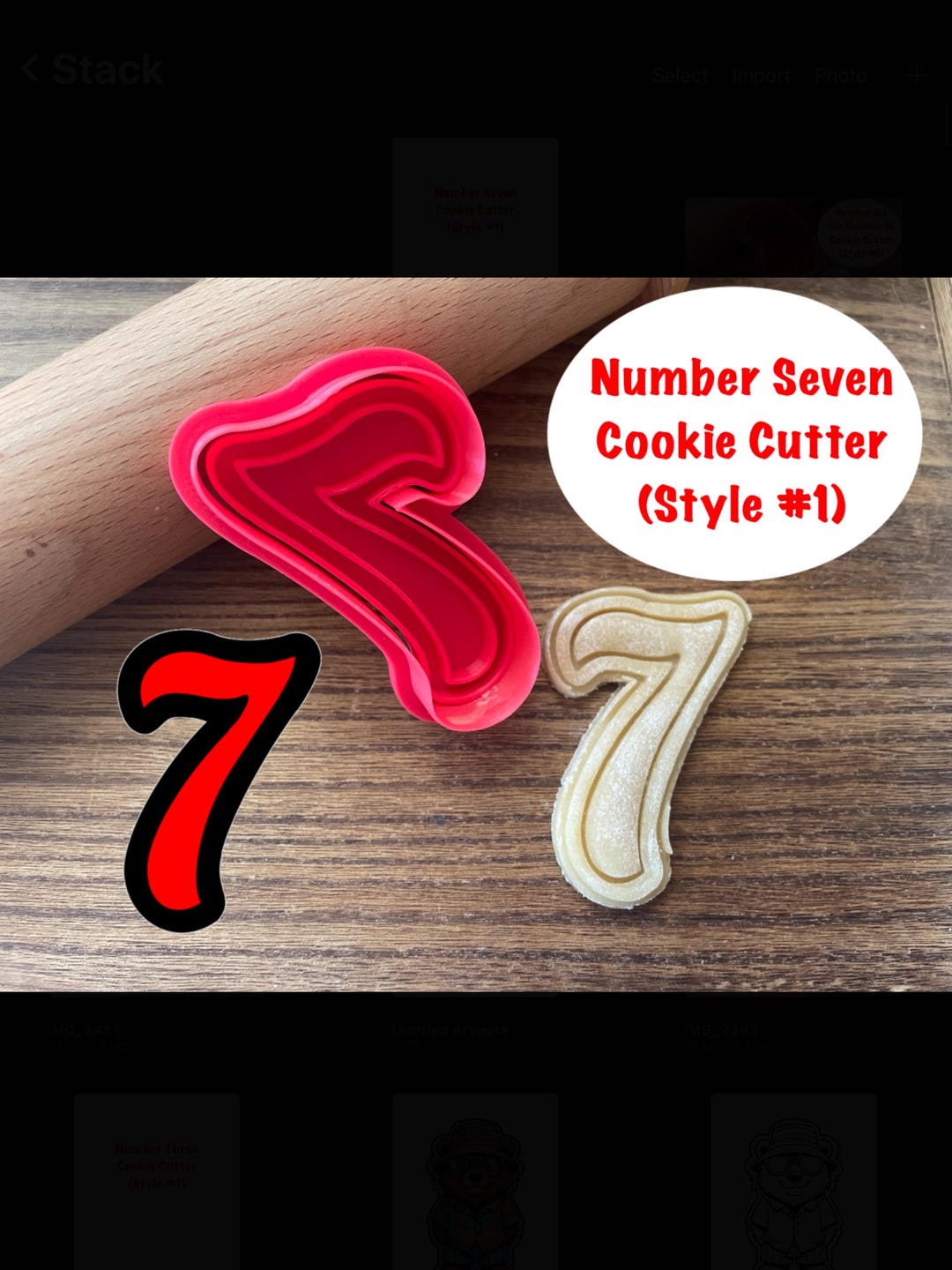 Number Seven Cookie Cutter and Stamp - Etsy