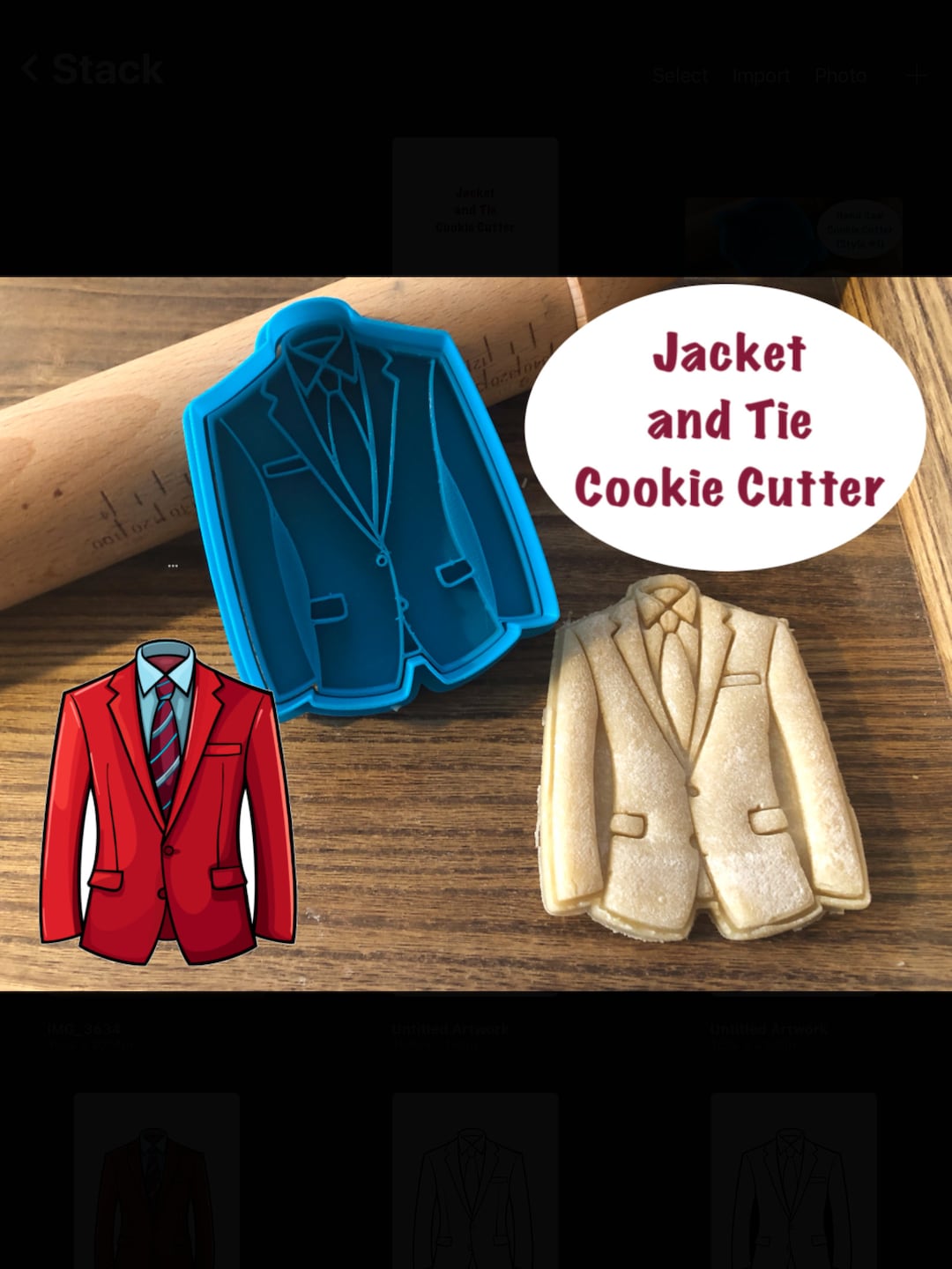 Suit Cookie Cutter, Jacket, Tie, Clothing, Fashion, Cookie Cutter and ...