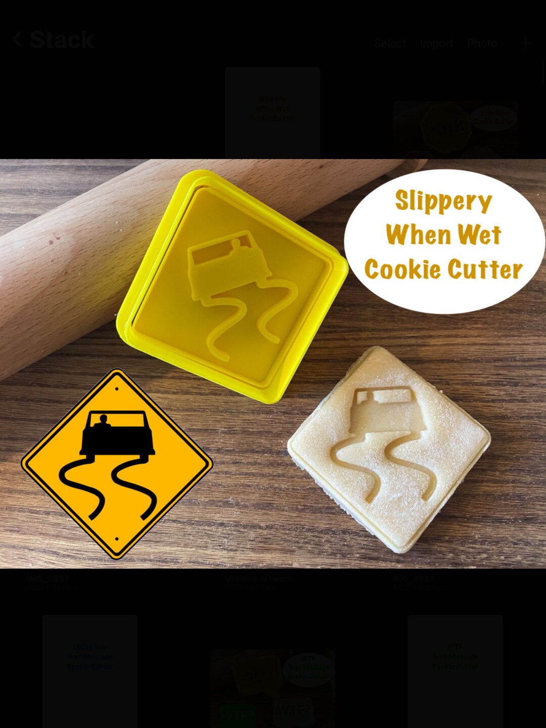 Slippery When Wet Cookie Cutter, Traffic, School, Road Sign, Cookie ...
