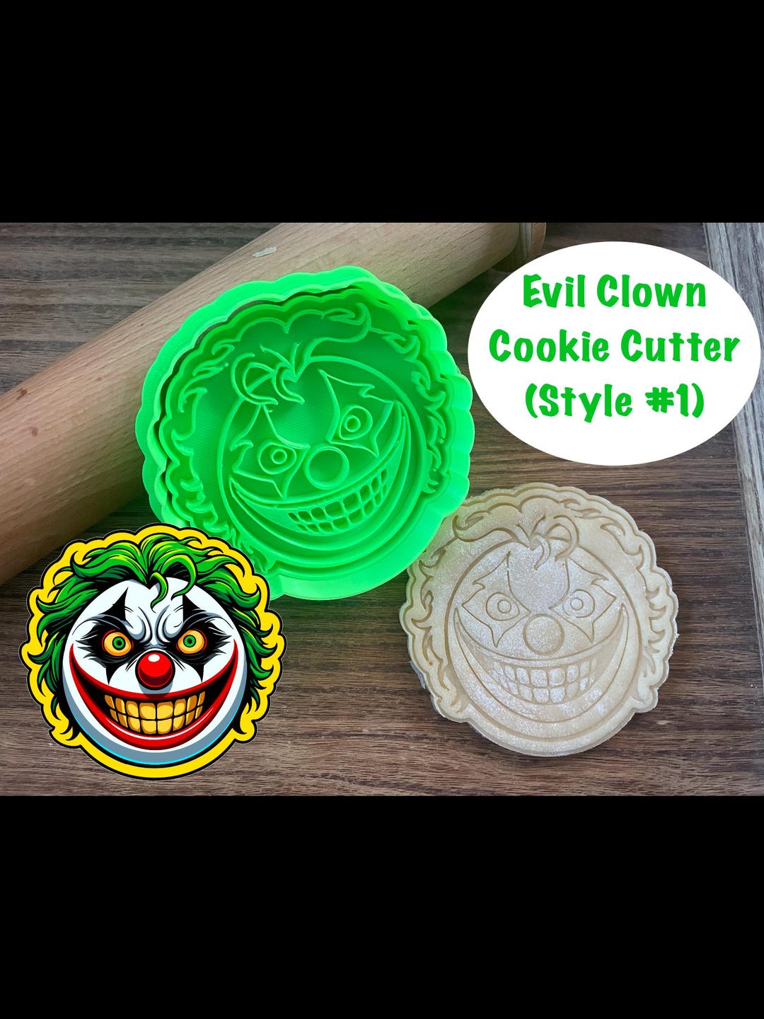 Evil Clown Cookie Cutter, Halloween Cookie Cutter and Stamp - Etsy