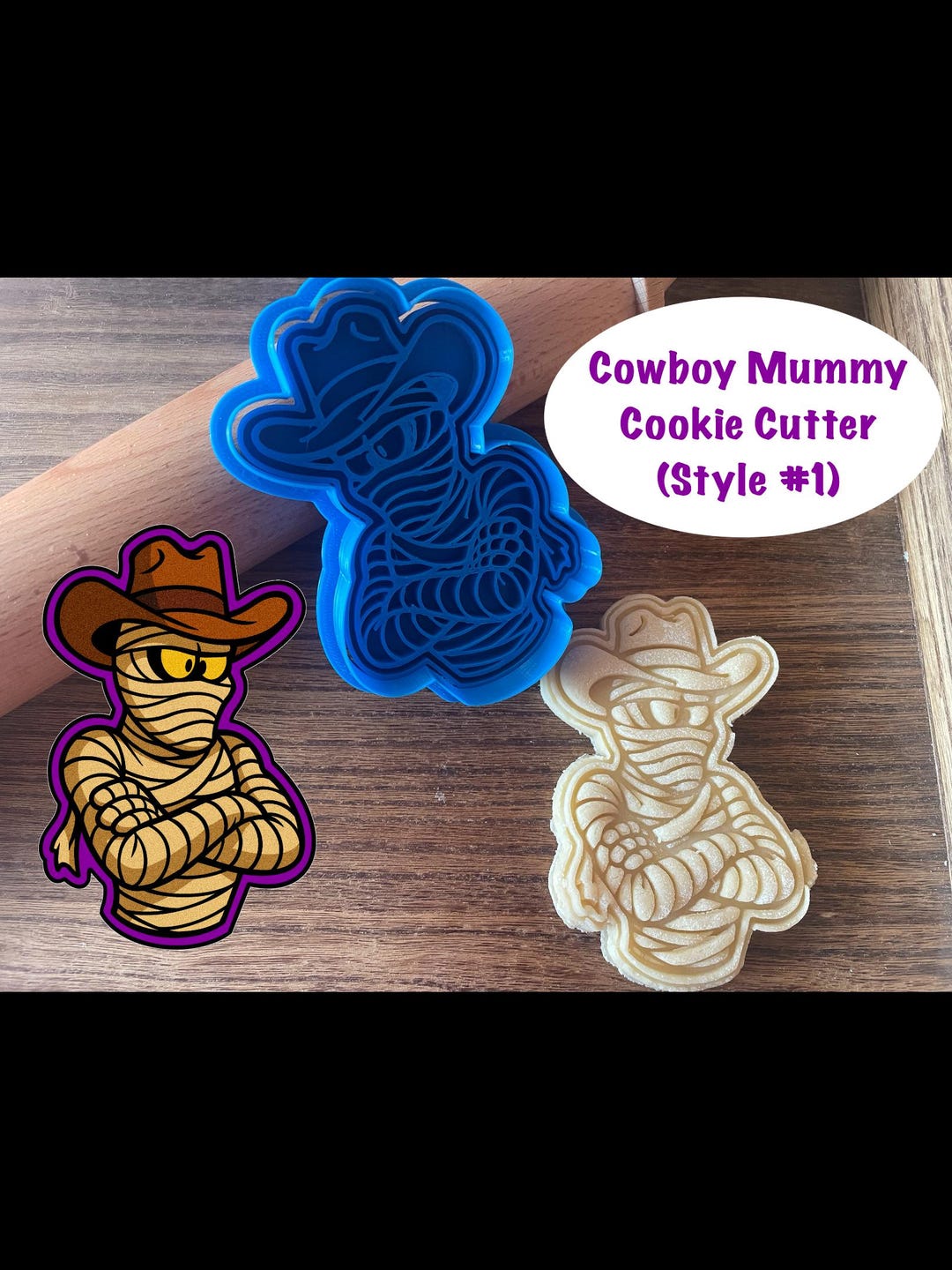 Cowboy Mummy Cookie Cutter, Halloween Cookie Cutter and Stamp - Etsy
