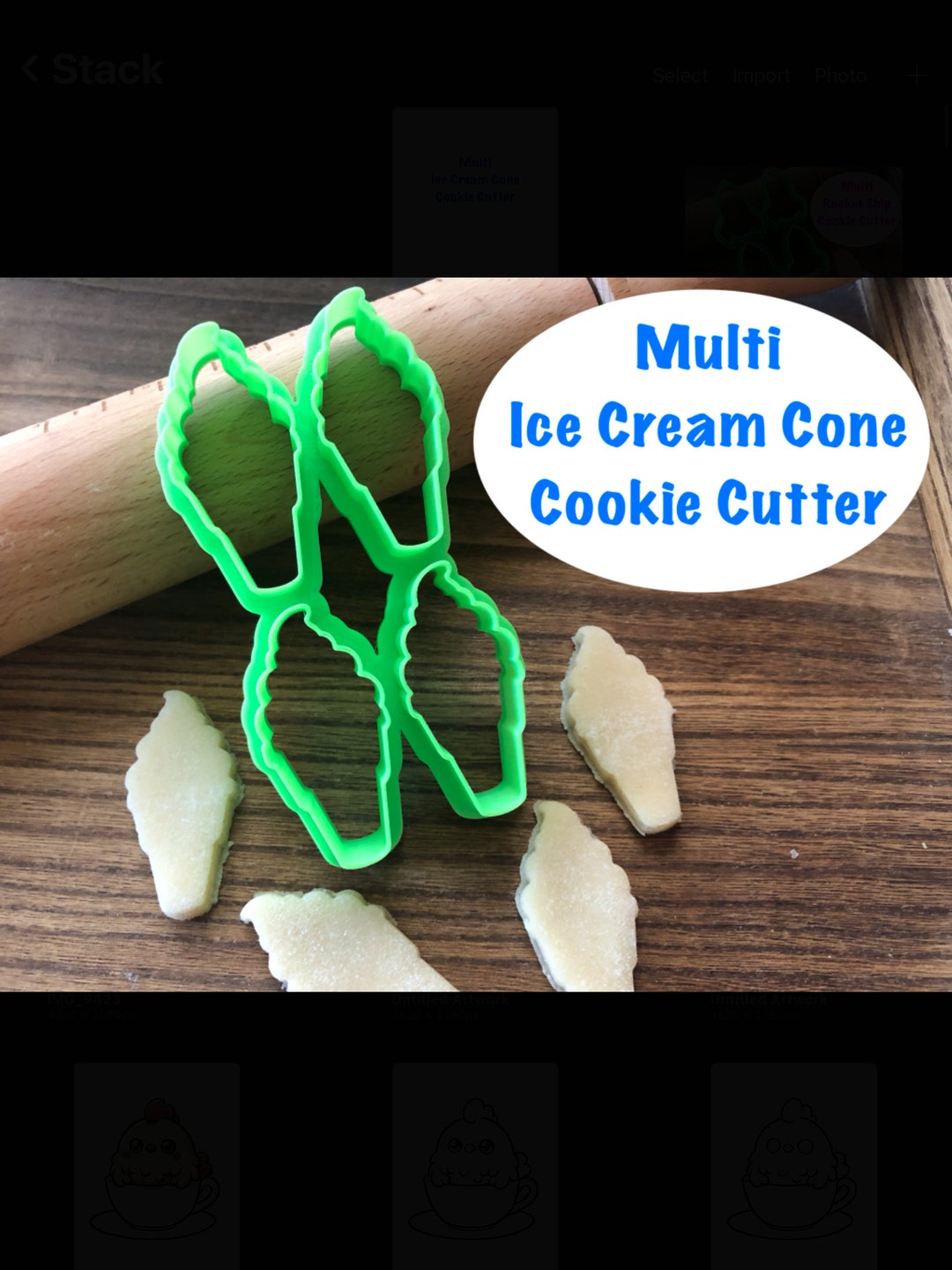 Ice Cream Cone Cookie Cutter, Soft Serve, Summer, Dessert, Multi Cookie ...