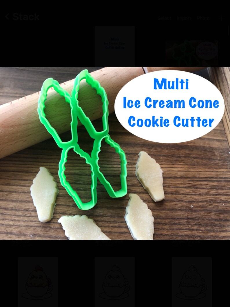 Ice Cream Cone Cookie Cutter, Soft Serve, Summer, Dessert, Multi Cookie ...