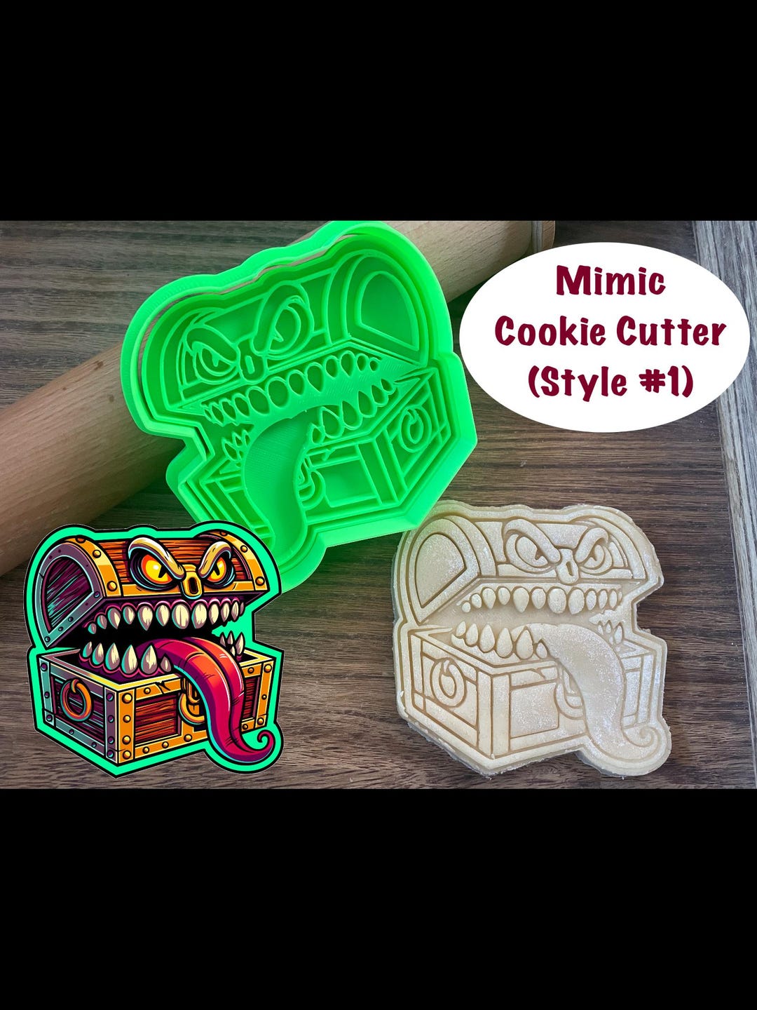 Mimic Treasure Chest Cookie Cutter and Stamp - Etsy